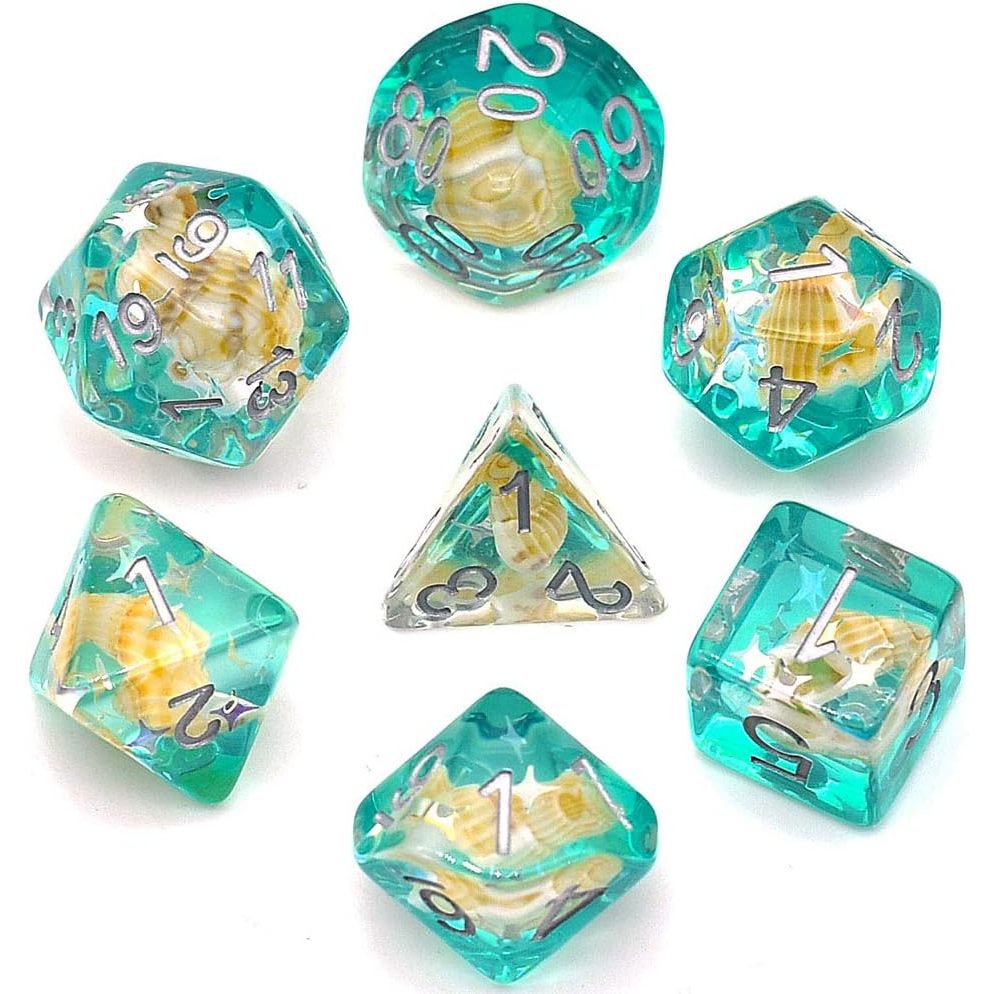 Green Shells Dice Set Polyhedral Conch Dice Sets for Dungeons and ...