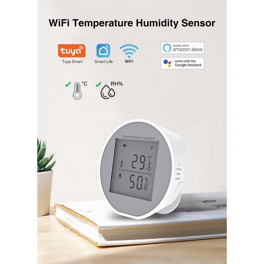 Tuya WIFI Temperature Humidity Sensor Indoor Hygrometer Thermometer Detector Smart Life App ...
