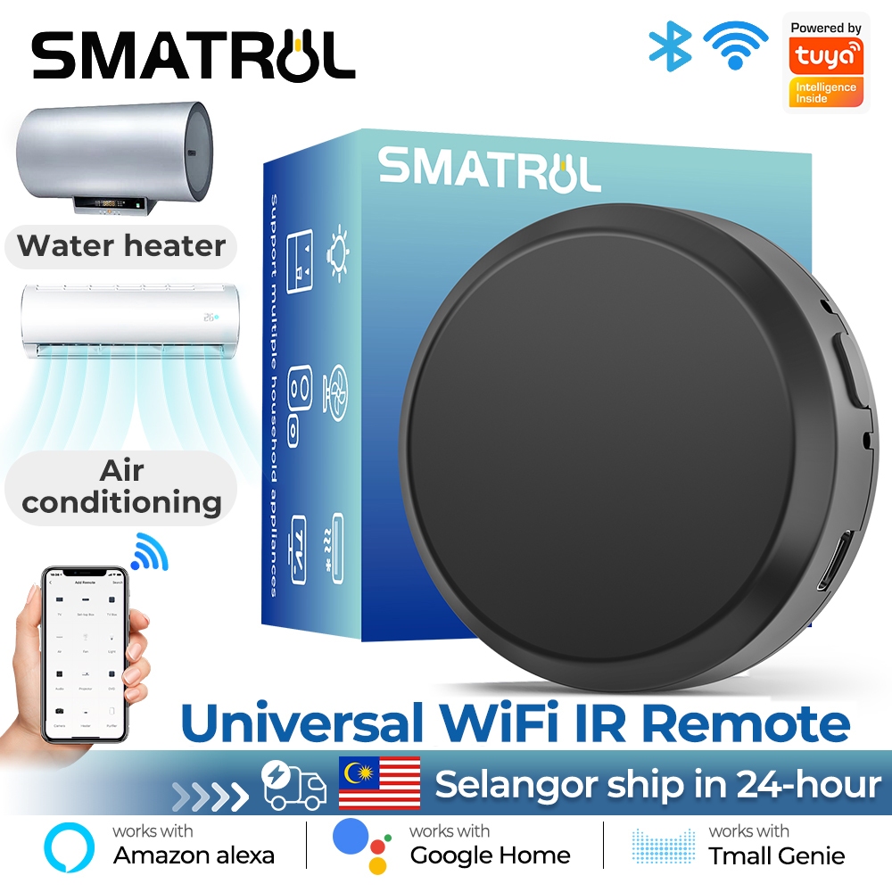 SMATRUL Tuya Wifi Universal IRremote Controller Smart IR+RF Infrared Remote Control for TV, Fan ...