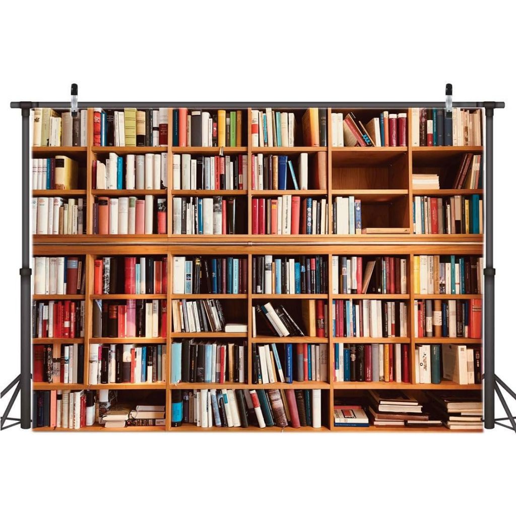 7x5FT Bookcase Photography Backdrop School Library Study Bookshelf ...