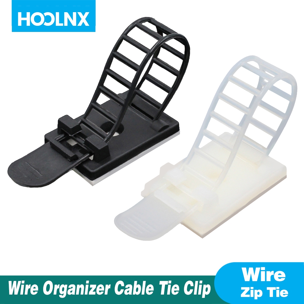 HOOLNX Adjustable Self-Adhesive Nylon Cable Tie mounts Cable Straps ...