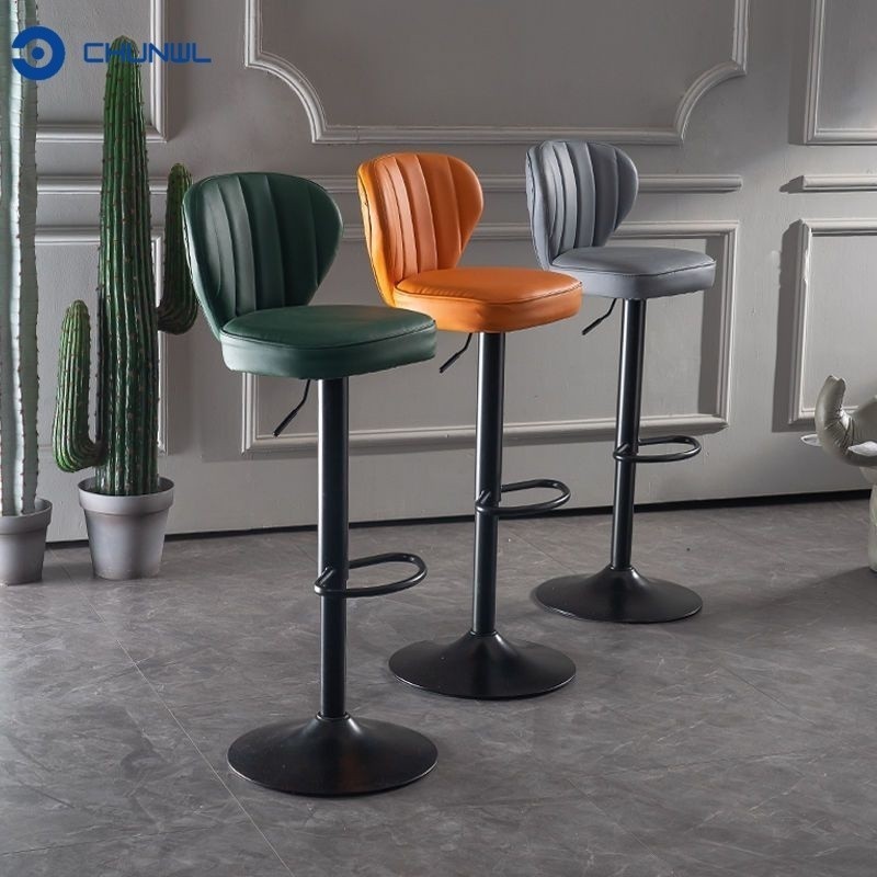 Bar Chair Nordic Lift Rotating Simple Light Luxury Back Iron High Chair ...