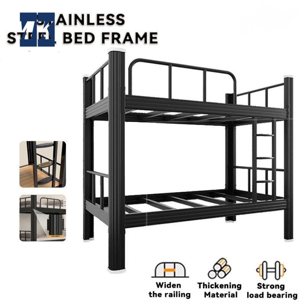 Loft Bed Double Decker Bed Stainless Steel Single Bed Frame High Load ...