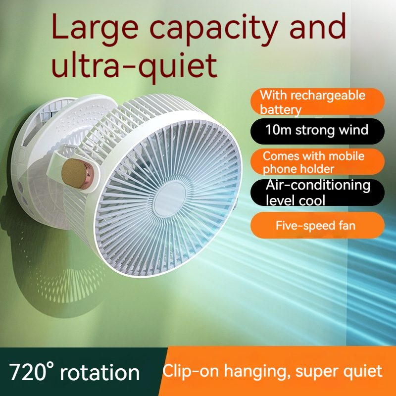 8-Inch 4000mAh Rechargeable Fan Portable Desktop USB Fan Kitchen and ...