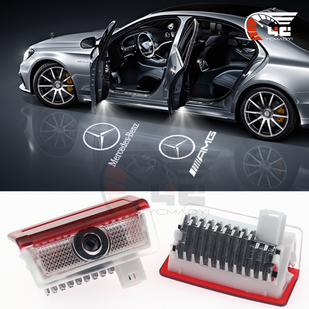 2/4Pcs Car Door Light Ultra Clear Led Projector Ambient Lamp Nano Lens ...