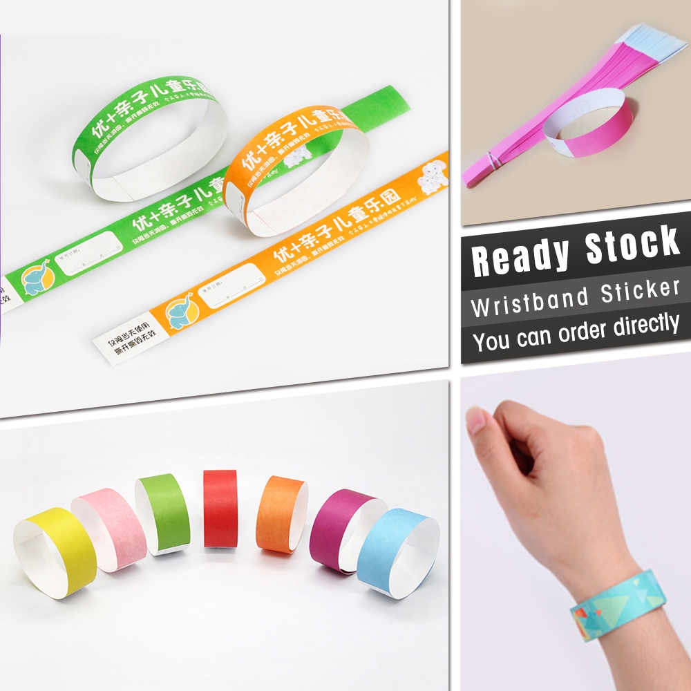 100pcs disposable wristband tyvek sticker waterproof event wrist band ...