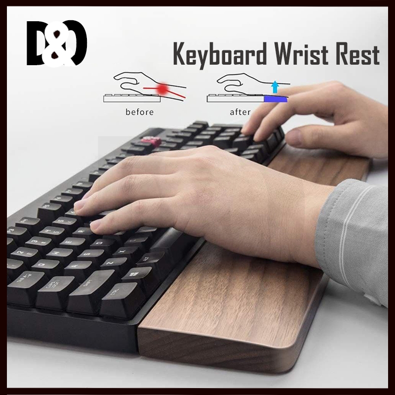 【SG Stock】Walnut Wood Keyboard Wrist Rest / Palm Rest for Mechanical ...