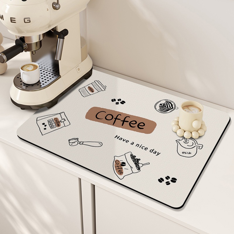 Ready Stock 30*40cm Coffee Machine Mat With Free Wooden Coffee Stirrer ...