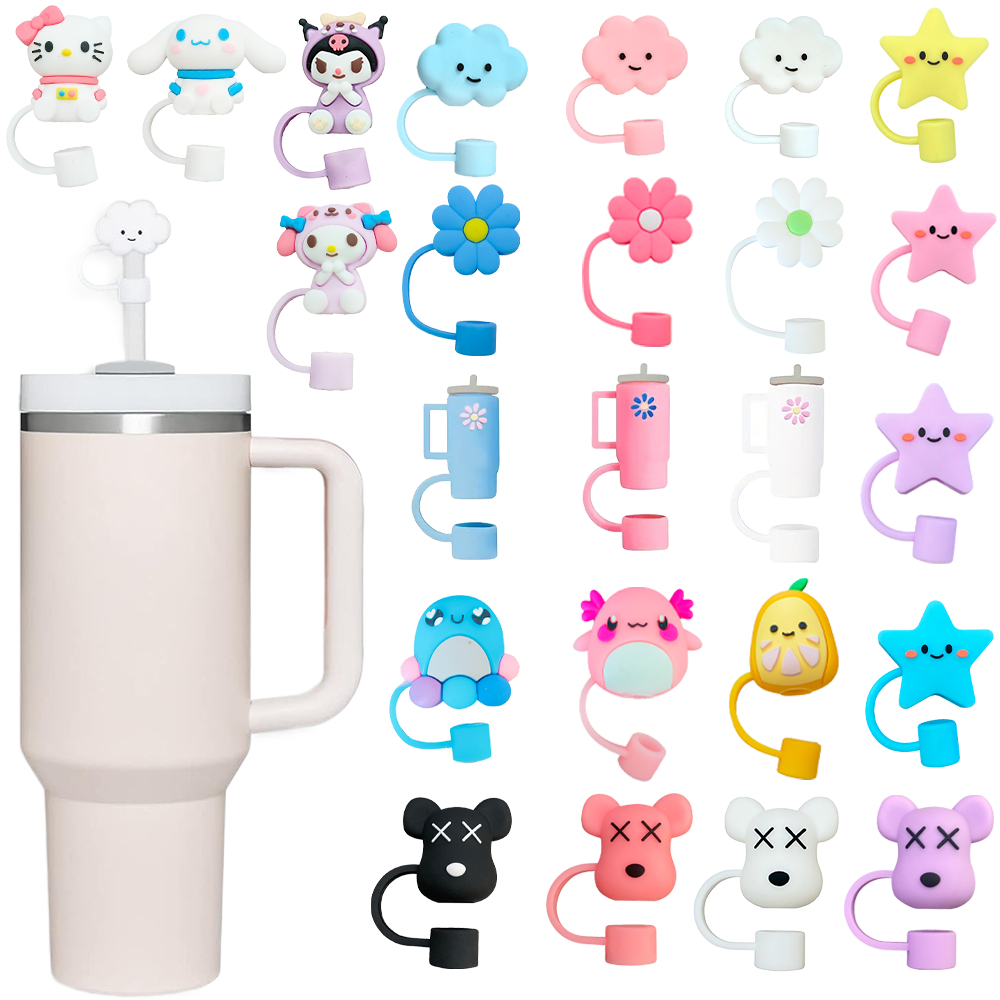 Cartoon sanrio bear 10mm Straw Covers Cap Compatible with Stanley 30&40 ...