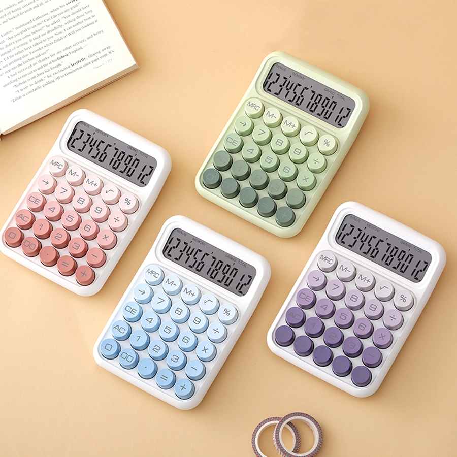 Ins Korean Dopamine Color Calculator 12 Digits Large Display Mechanical ...