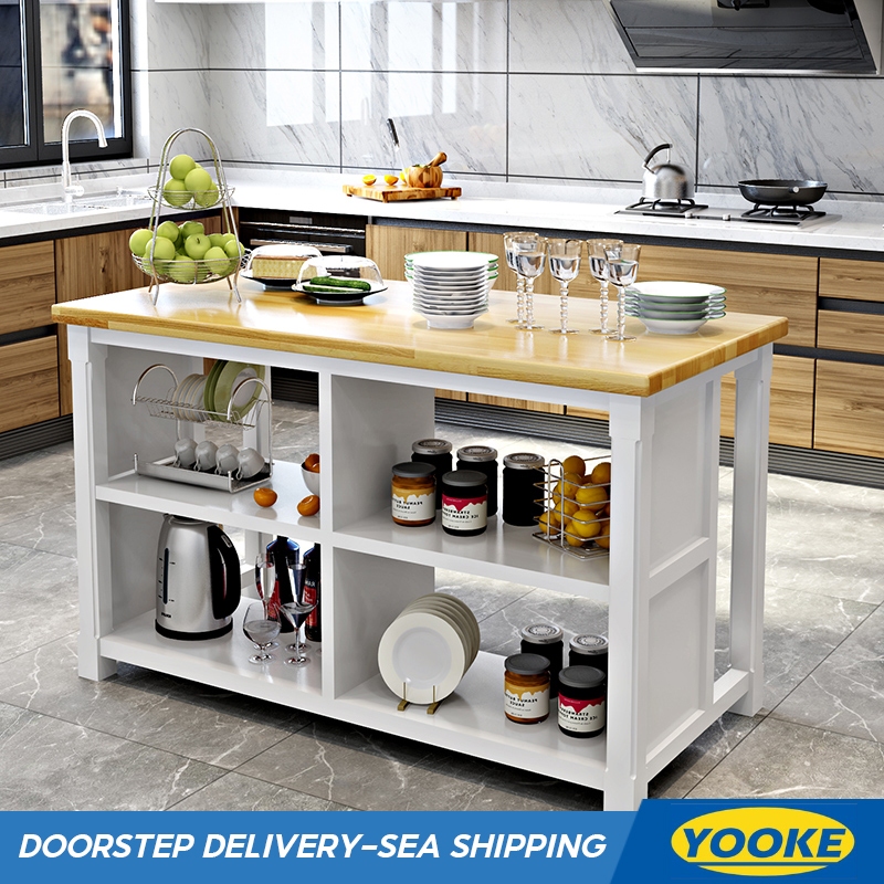 YOOKE Kitchen Cutting Table Can Be Customized Pine Wood Center Island ...