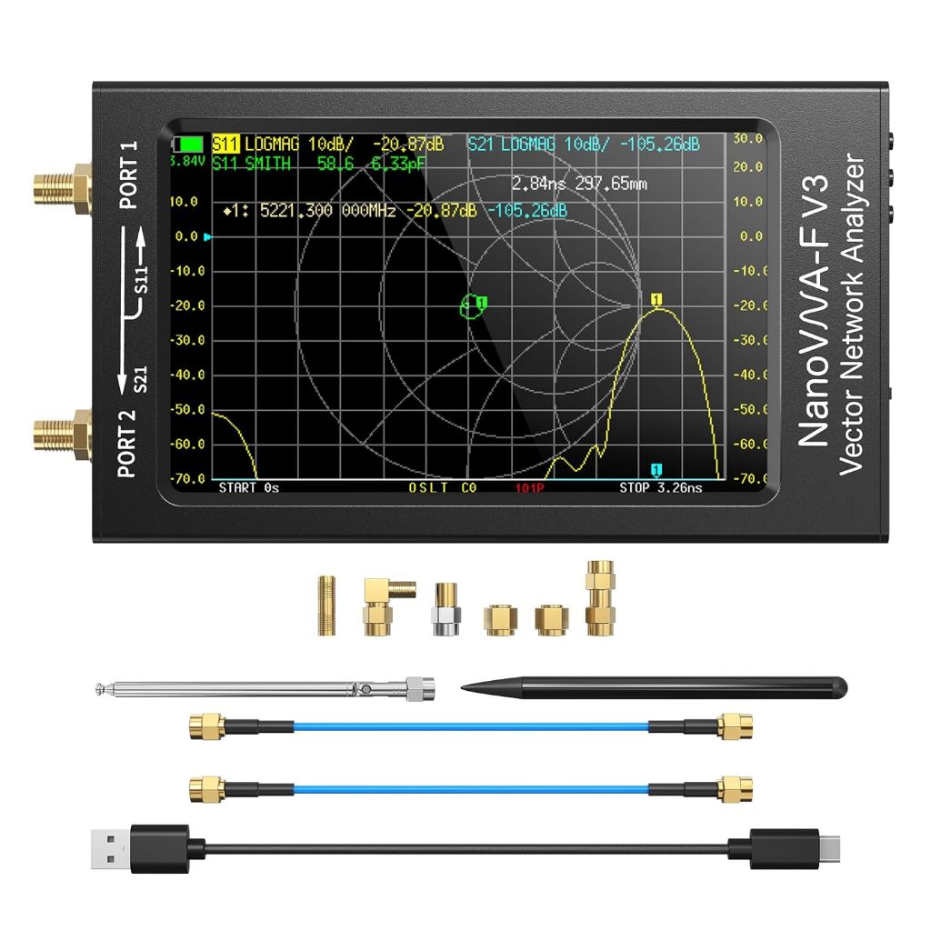 SeeSii 4.3inch NanoVNA-F V3 Vector Network Analyzer 1MHz-6GHz HF VHF ...