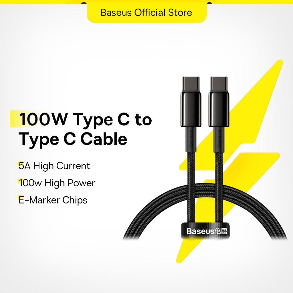 Baseus 100W USB C to USB Type C Cable Quick Charge 4.0 PD 100W Fast Charger for Laptop | Shopee ...