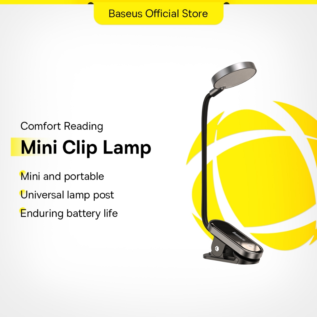 Baseus LED Clip Table Lamp Stepless Dimmable Wireless Desk Lamp Touch ...