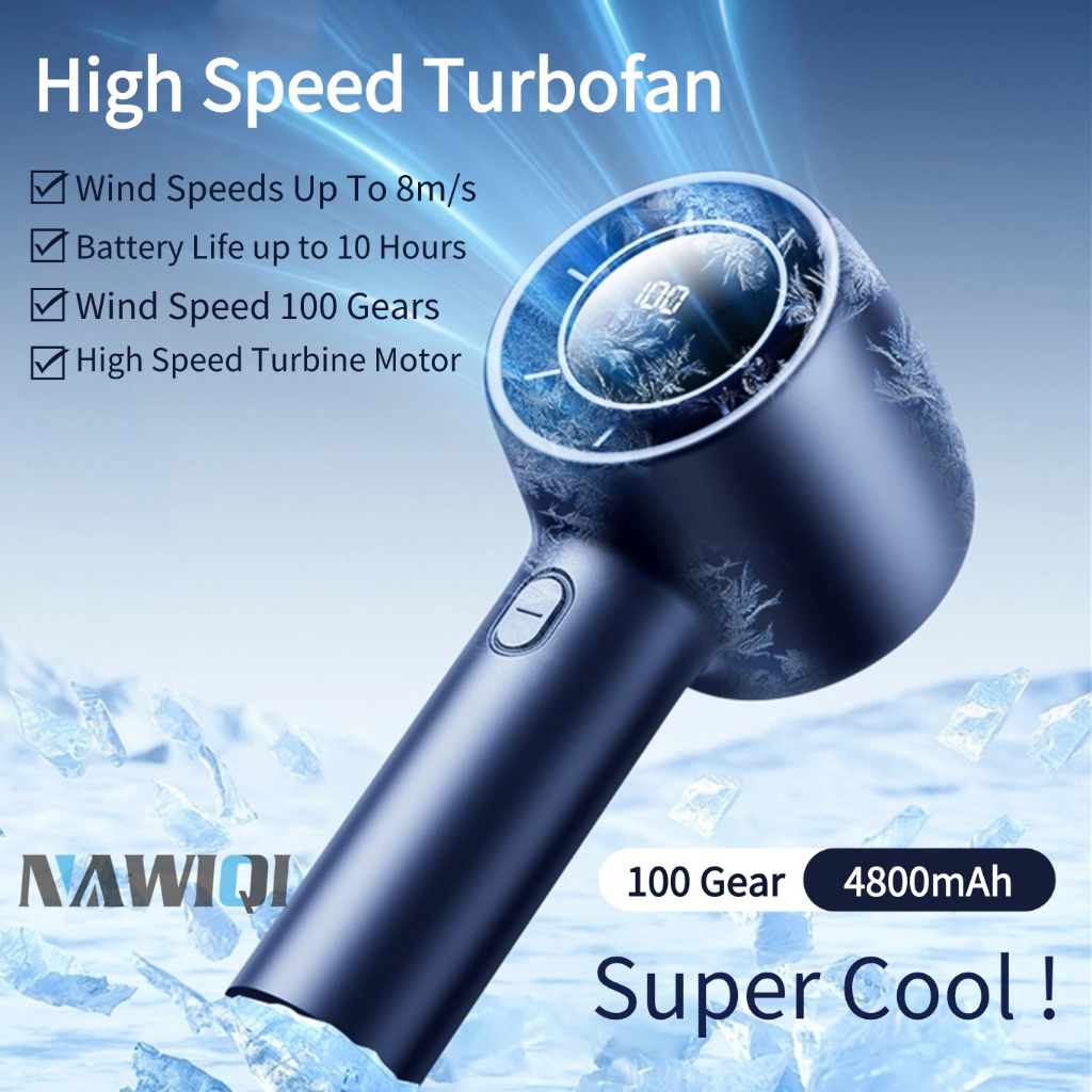 【Ready Stock 】Turbofan Portable Fan Strong Wind 100-Speed, LED Display ...