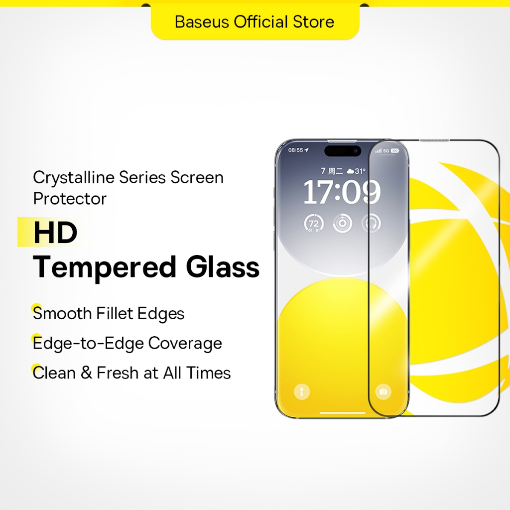 Baseus Crystalline Series Full-Coverage Blue-Light Filtering Tempered ...