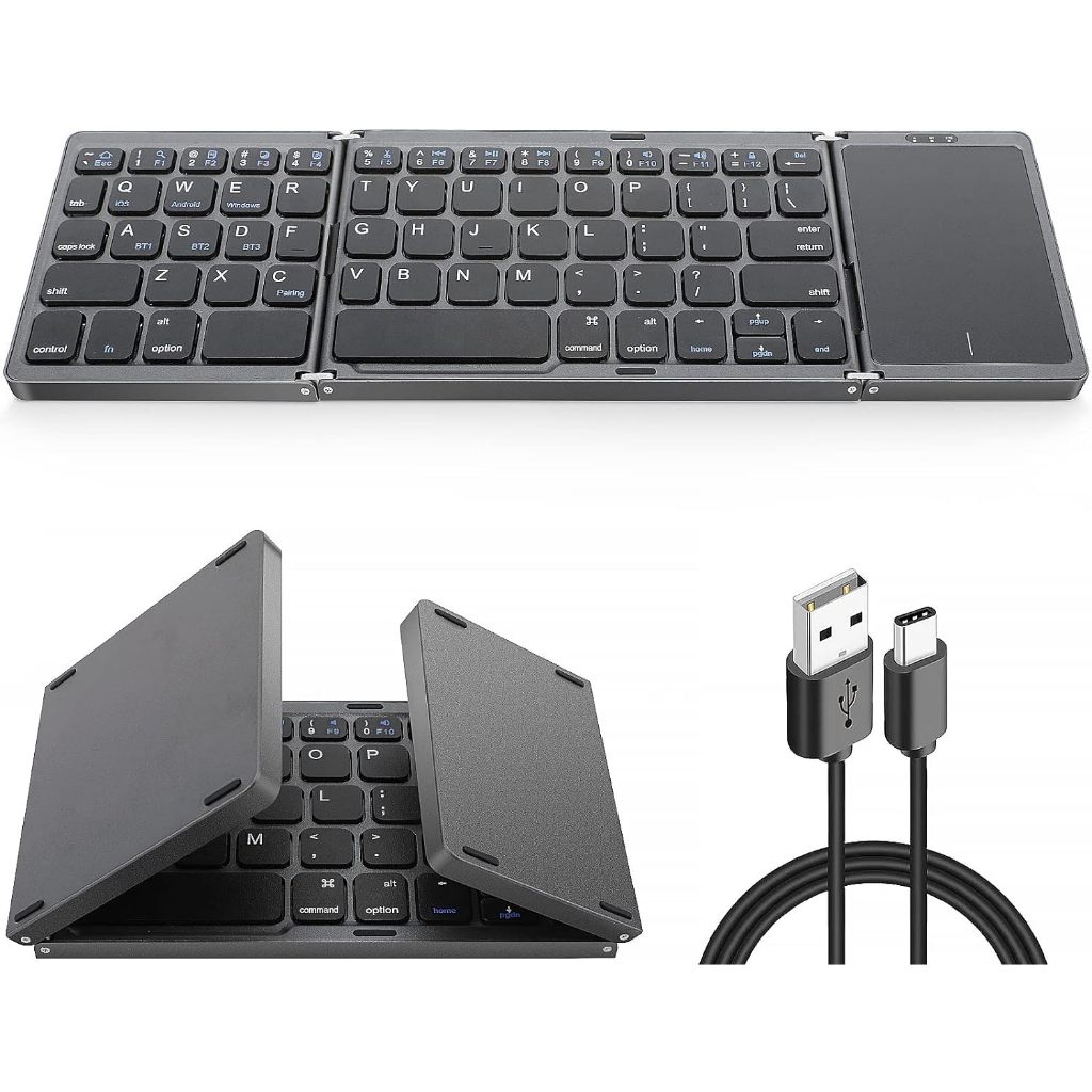 Foldable Bluetooth Mini Keyboard, Folding Portable Wireless Keyboard ...