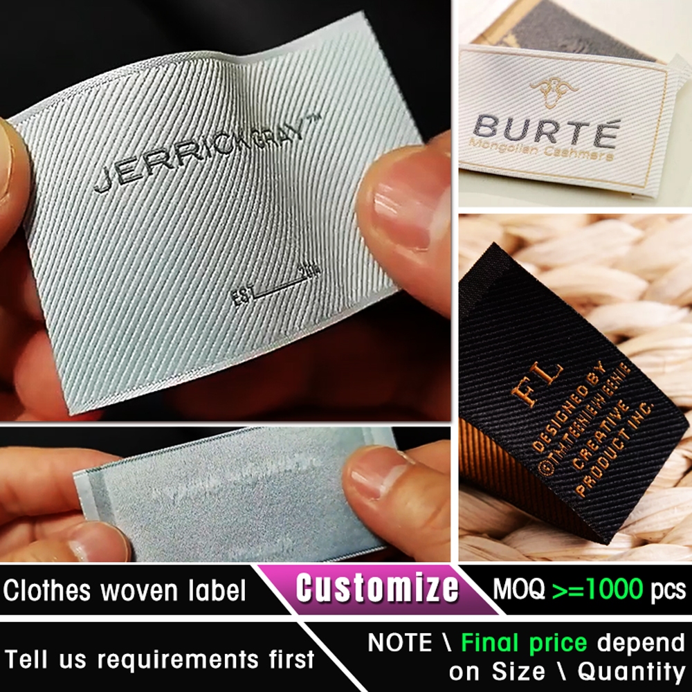 stitching garment clothes label customized woven collar label care ...
