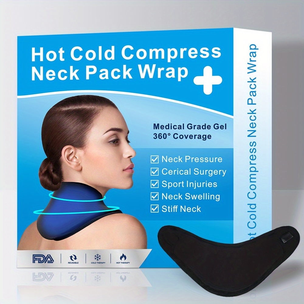 Cervical Ice Pack for Neck Pain Relief, Reusable Flexible Neck Gel Ice ...