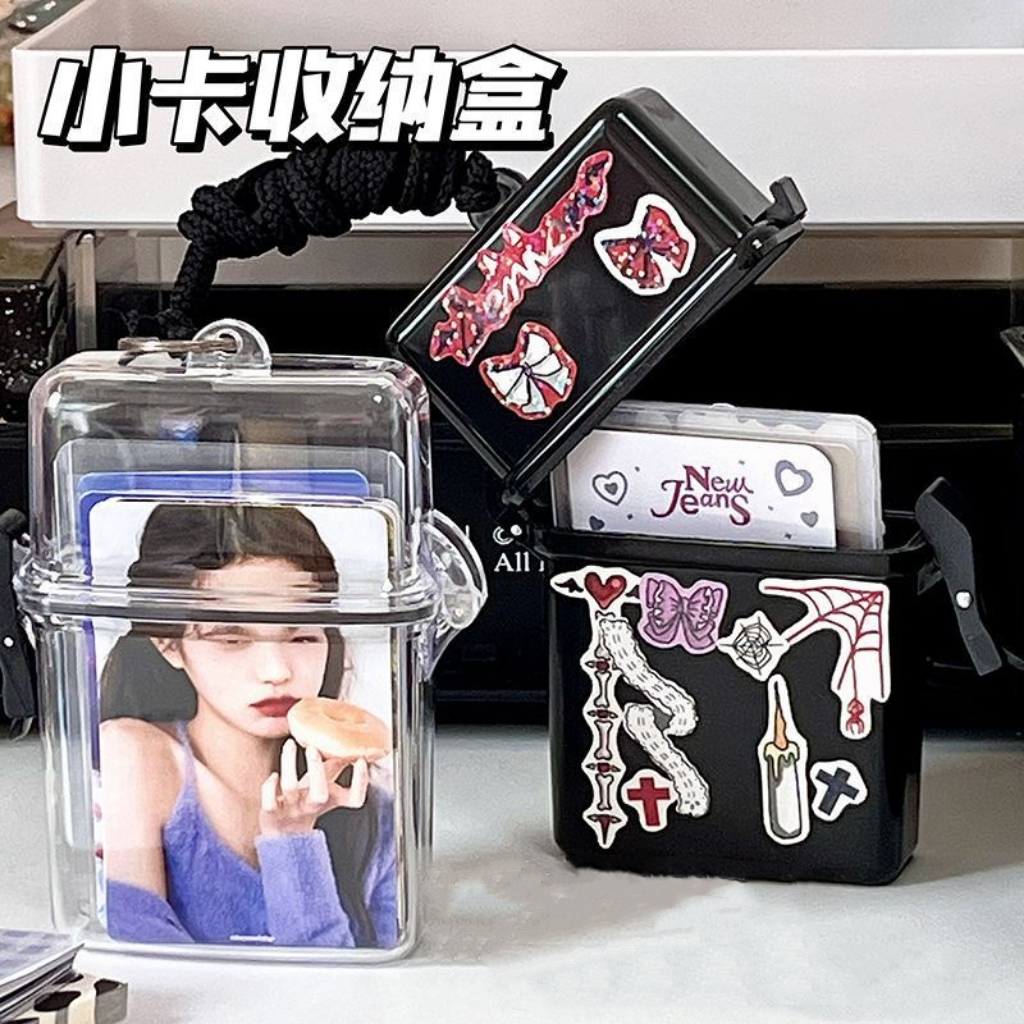 Ins Style Hanging Neck Transparent Card Storage Box DIY Photocard ...