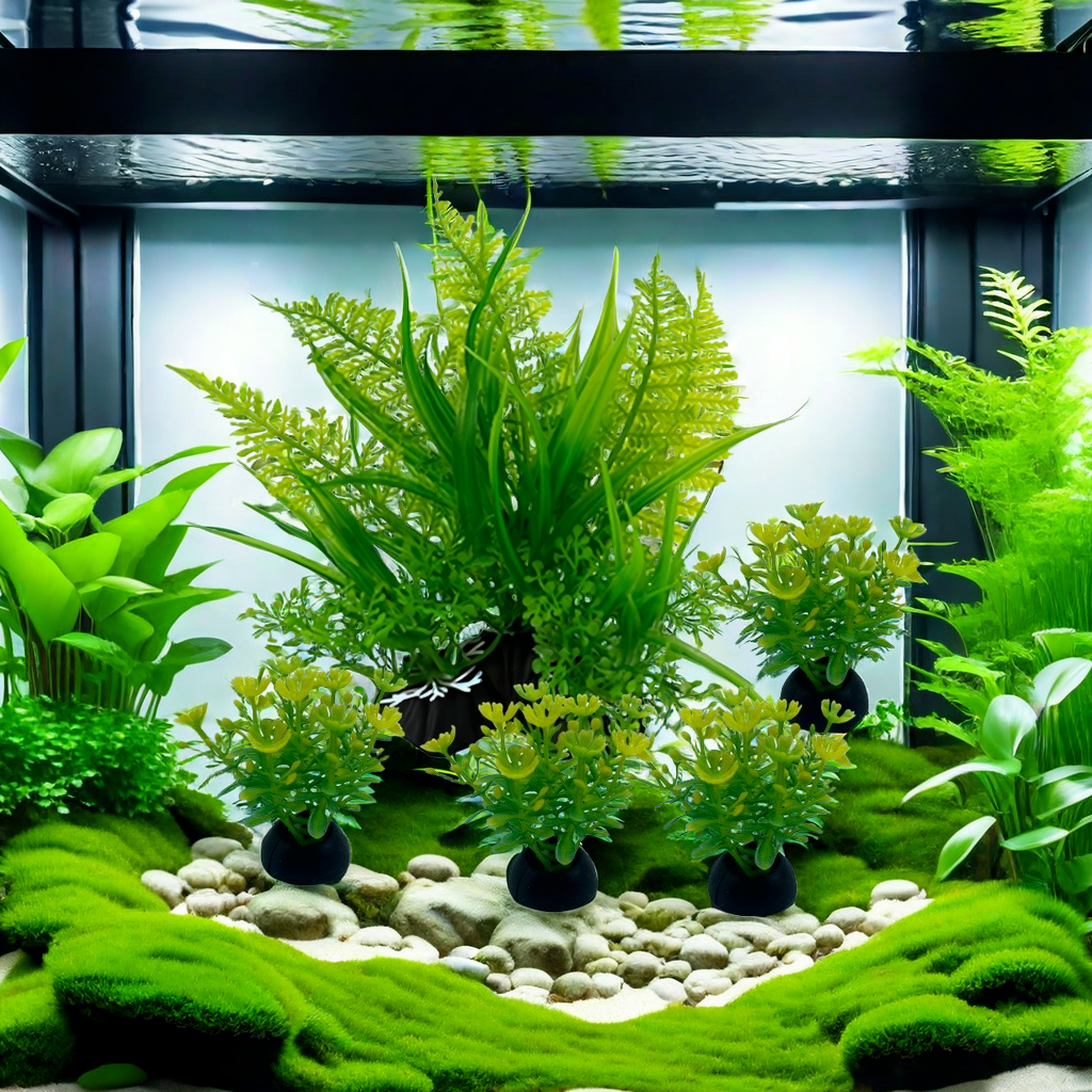 5pc Aquarium Plants Ornaments Plastic Simulation Artificial Water Grass ...