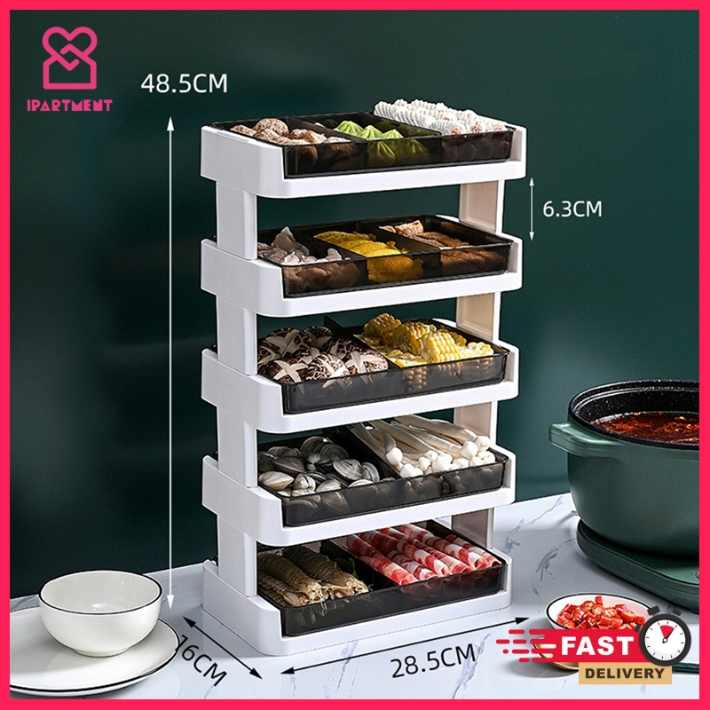 【SG STOCK】Food organizer Rack/ Multi-layer Side Dish Plate/ Stackable ...
