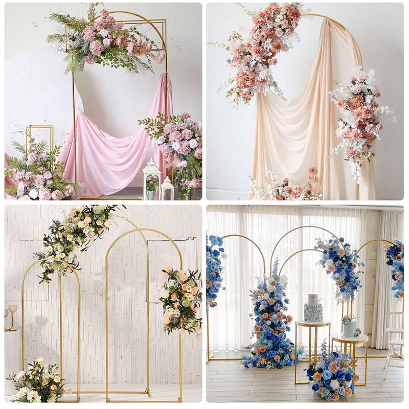 Gold Wedding Arch Stand Square Arch Frame Arched Backdrop Frame for ...