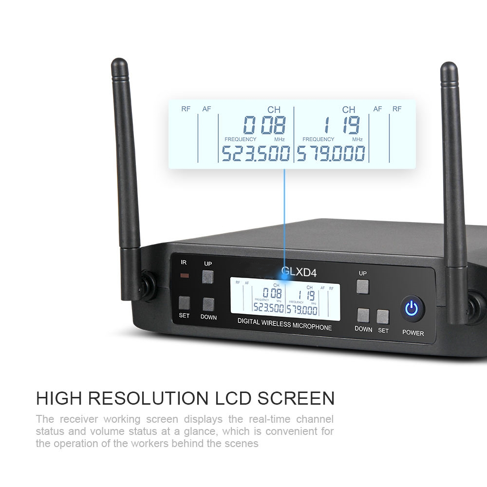 Wireless microphone GLXD4 a tow two UHF infrared frequency conference cross-border stage ...
