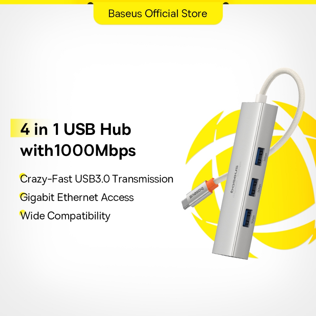 Baseus USB Hub with1000Mbps Ethernet Port USB Splitter USB Adapter USB ...