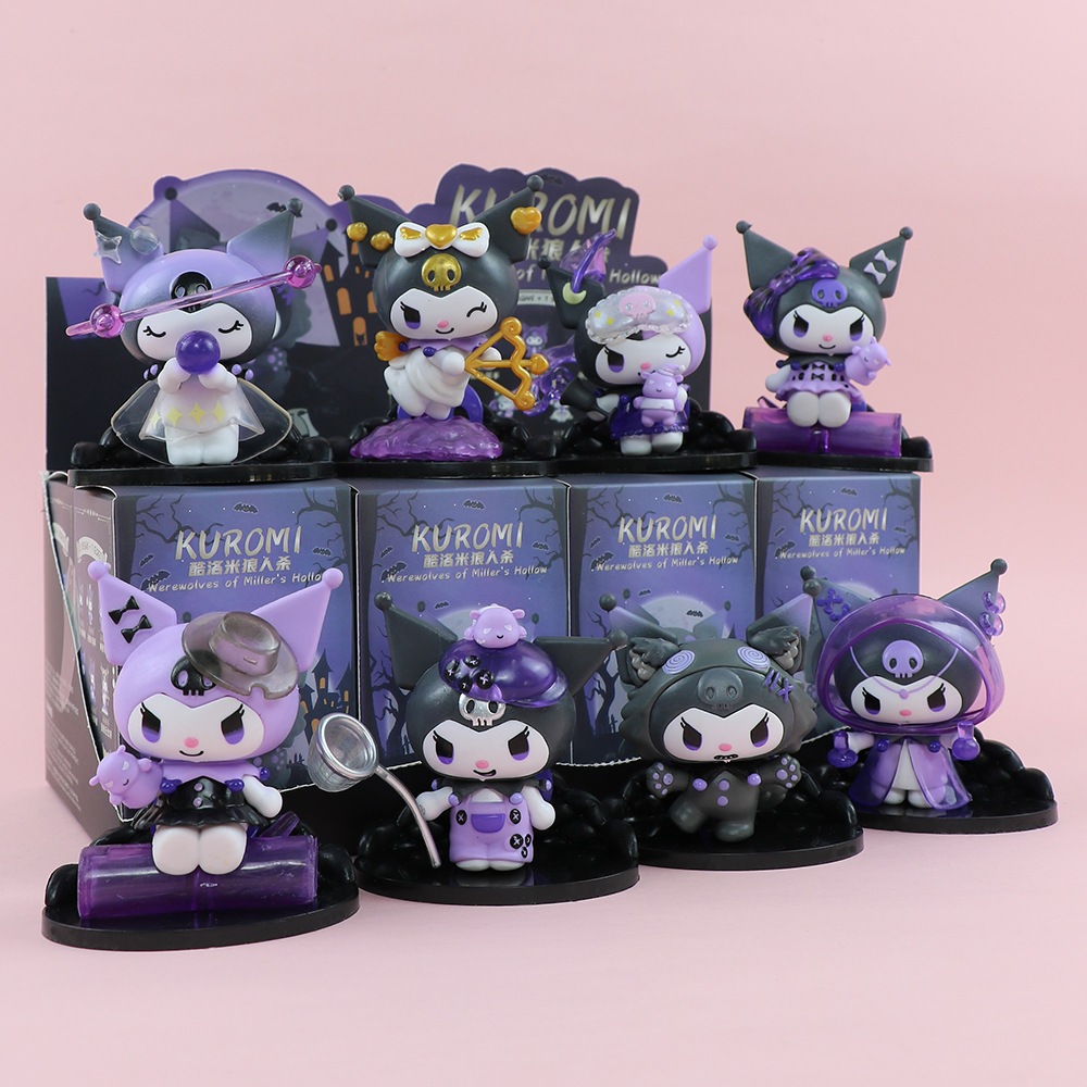 2024 Sanrio Blind Box Cute Purple Kuromi Figures Toy Werewolf Killing ...