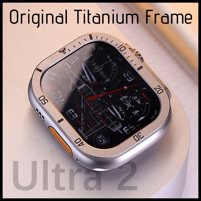 2 in 1 Design 9H Tempered Glass Film + Titanium Alloy Frame for iWatch ...