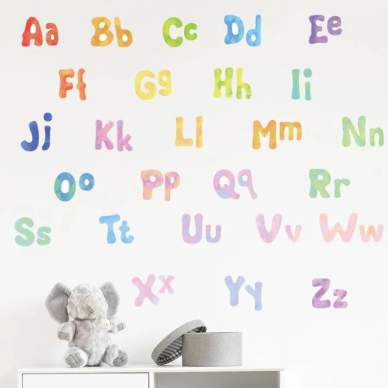 26 English Letters Wall Sticker PVC Self-adhesive Vinyl Murals ...