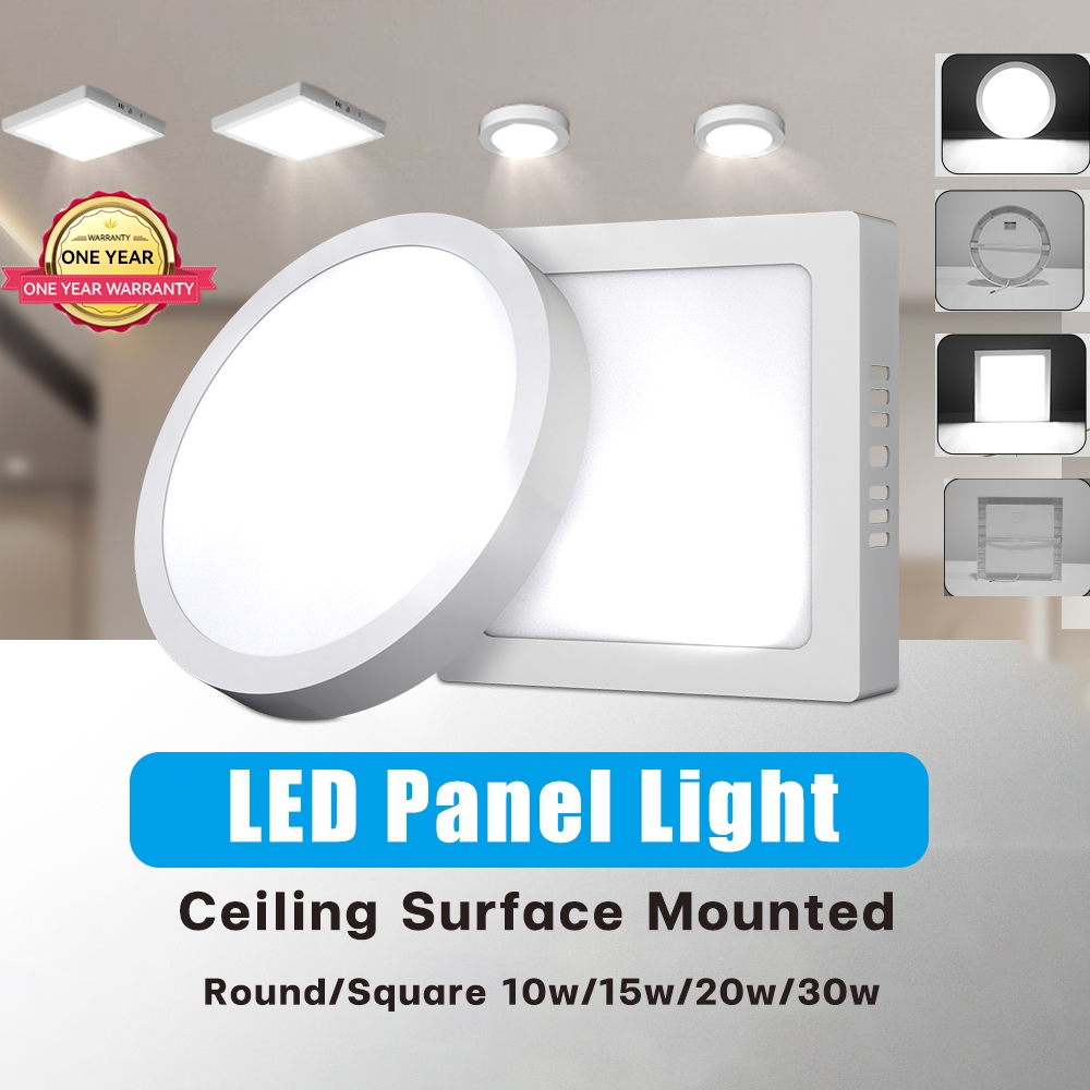 CANMEIJIA Ceiling Surface Mounted LED Panel Light Square Round Lamp 10w ...