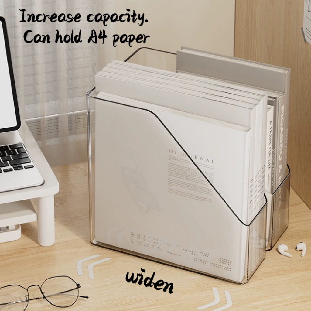 Crevice Bookstand Transparent Desktop File Organizer Acrylic A4 Paper ...
