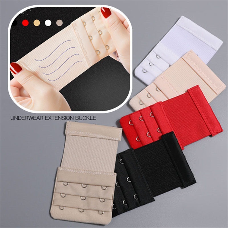 [Ready Stock] 2/3/4 Hooks 3 Rows Elastical Bra Extender Blingbra Back ...