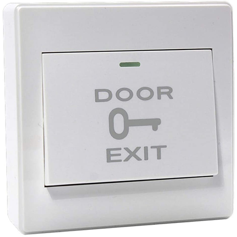 White Color Plastic Door Release Exit Button with Mounted Back Box for ...