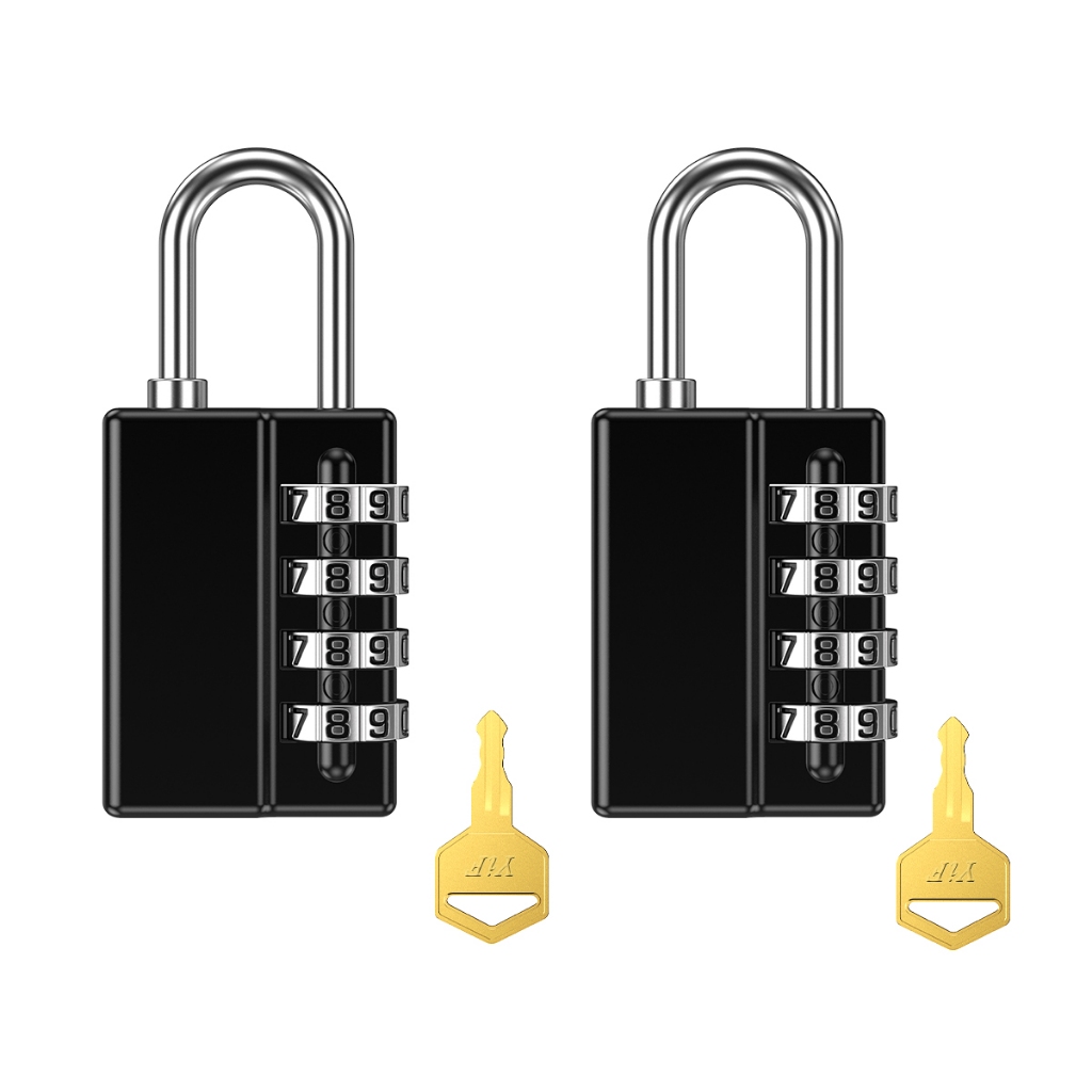 4-Digit Combination Padlock with 2 Key for School Locker Toolbox ...