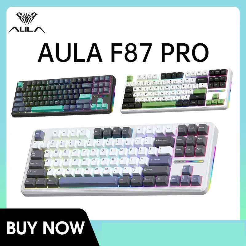 Aula F87 PRO Mechanical Keyboard 3 Mode 2.4G/USB/Bluetooth Tri Mode ...