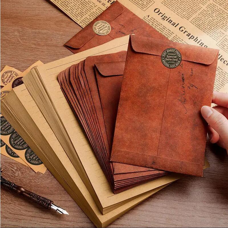 Vintage Kraft Paper Envelopes for Letter Pads Christmas Gifts Wrap Bag ...