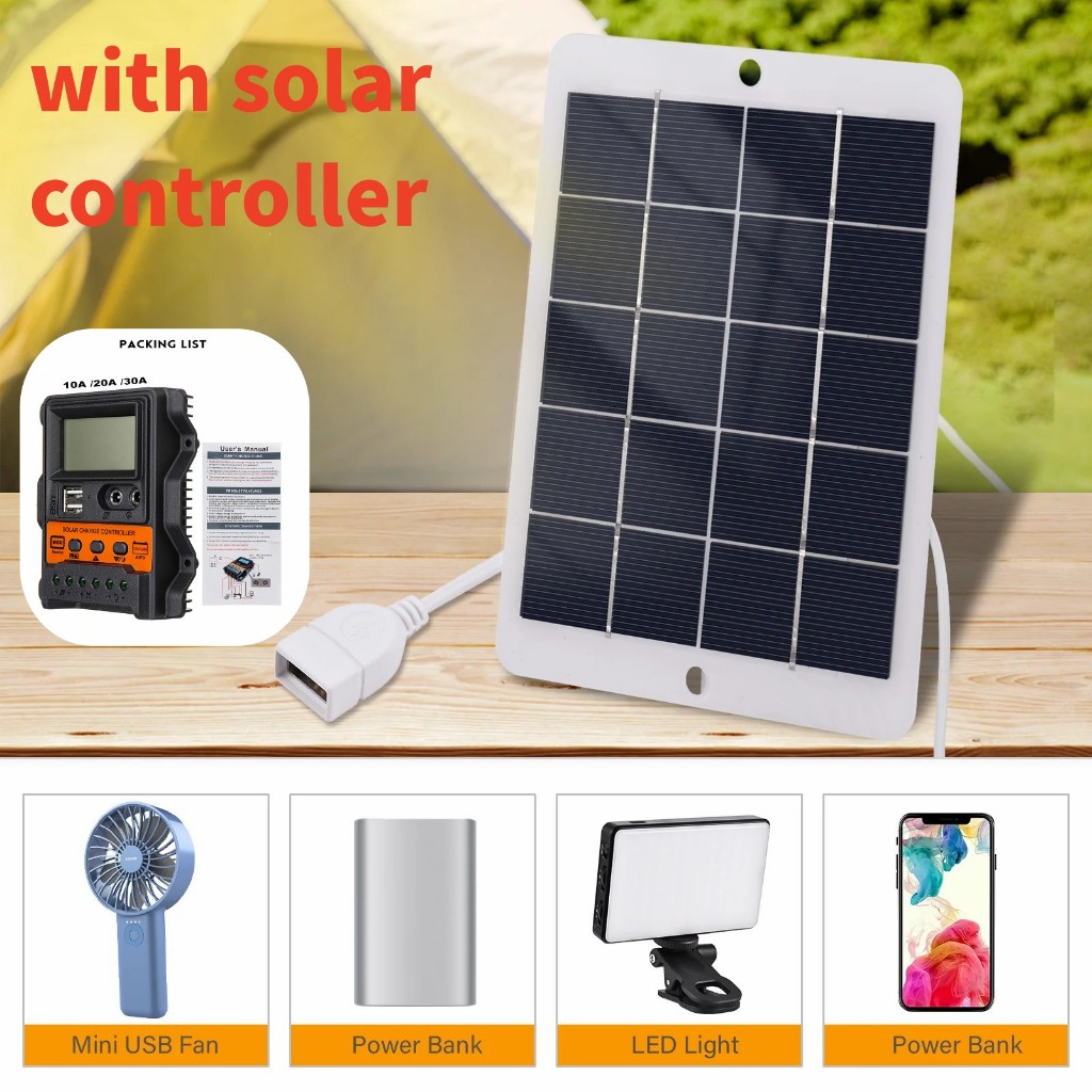 15W 5V USB Solar Panel Charger Portable Mini DIY Solar System USB ...