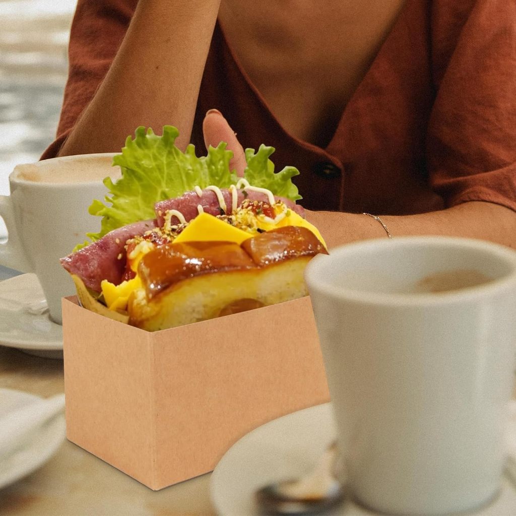 Brown sandwich cartons, takeout food containers, Kraft sandwich boxes ...