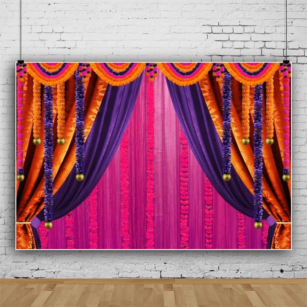 7x5ft Puja Hindu Traditional Festival Photography Backdrop Ganpati Pink ...