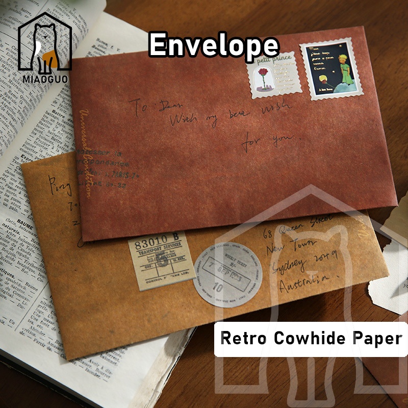 \Ready Stock/ Retro Envelope Old Cowhide Paper Kraft Paper Postcard ...