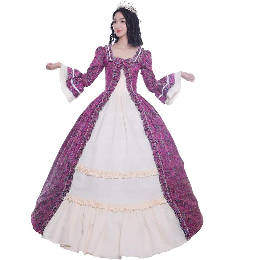 KEMAO Evening Dress Historical Period victorian Medieval Dress Baroque ...