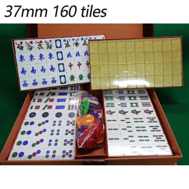 37mm 160 tiles Metallic Gold Mahjong Set Singapore Mahjong | Shopee ...