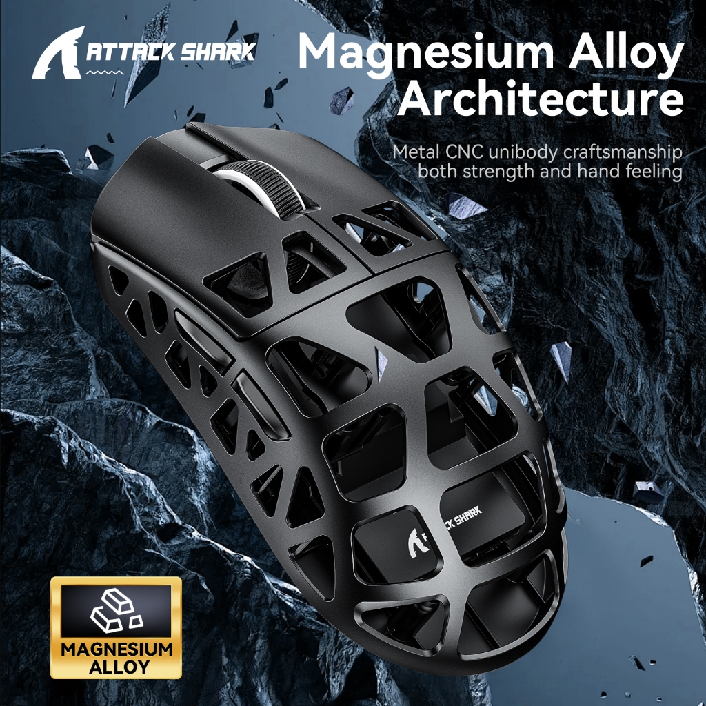 Attack Shark R3 Magnesium alloy mouse lightweight PAW3395 three modes ...