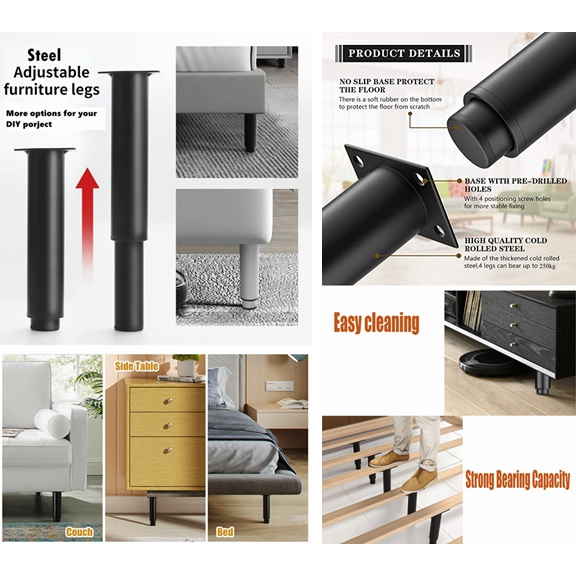 Adjustable Furniture Legs Bed Beam Support Foot Multifunctional ...