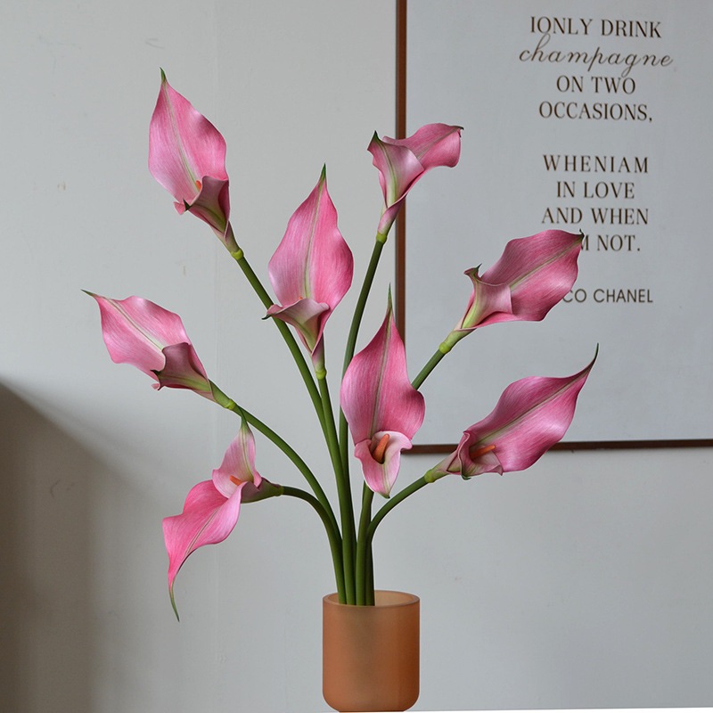 Double head calla lily EVA hand feeling flower home table decoration ...