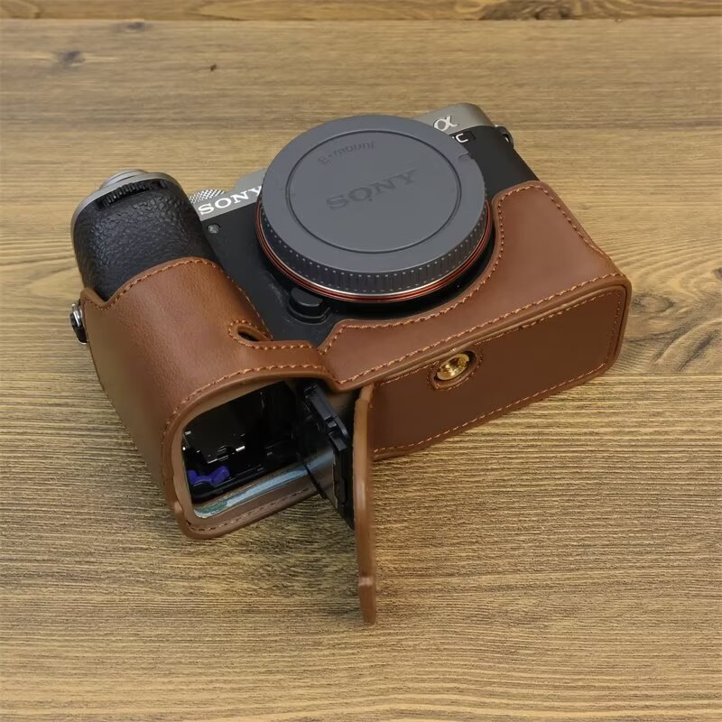 Leather Camera Bag Body Case For Sony A7CII A7C2 With Battery Opening ...