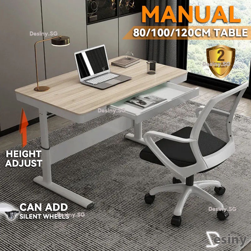 Desiny Height Adjustable Desk Glass Standing Desk Moveable Height ...